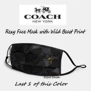 Coach | Accessories | Coach Rexy Face Mask With Wild Beast Print | Poshmark